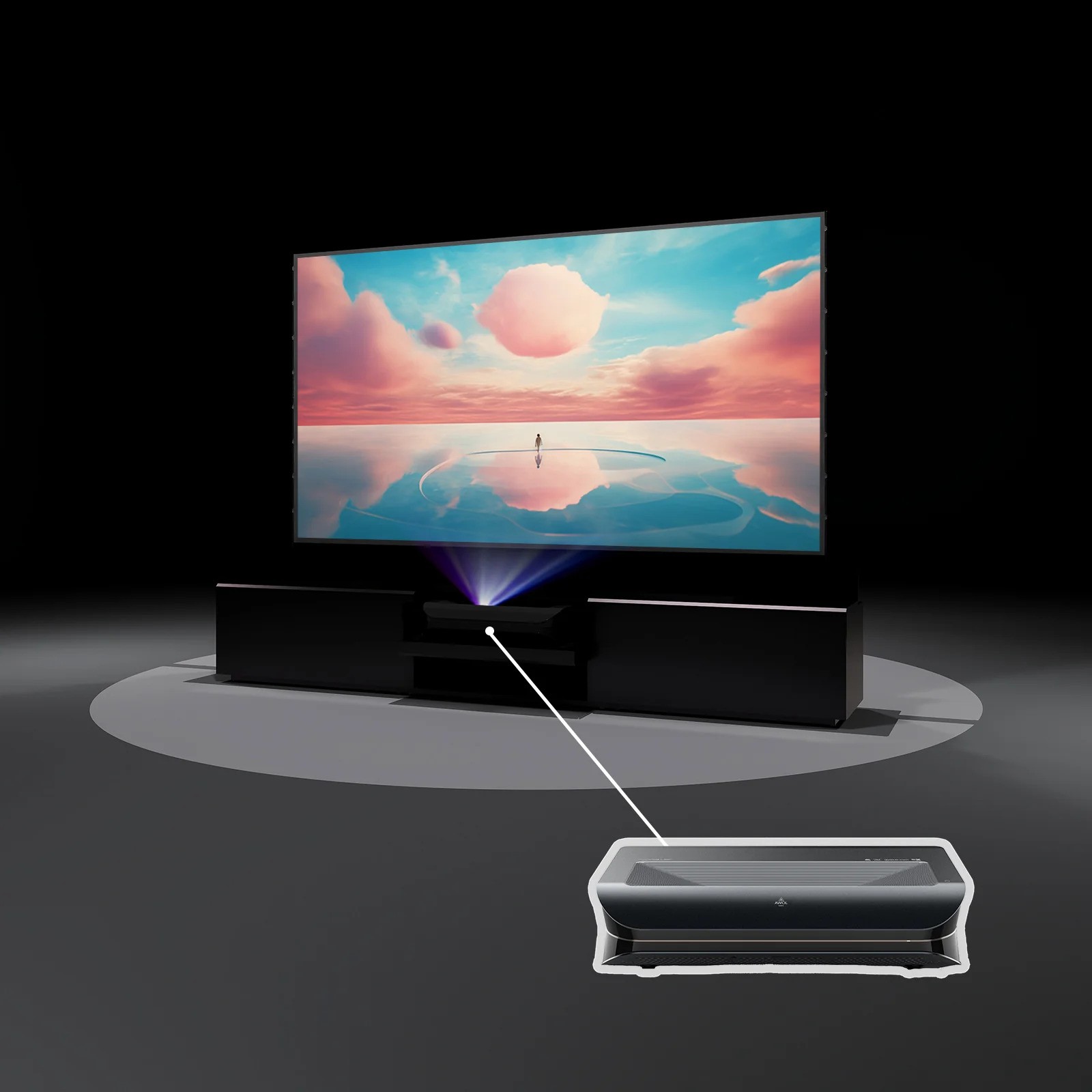 BUNDLE AWOL Vision UST 4K Projector + VIVIDSTORM S Pro Motorized CLR ...